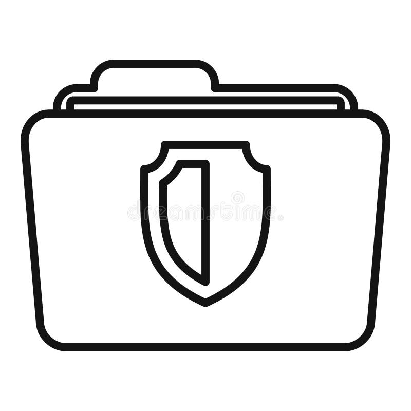Secured Folder Icon Outline Vector. Data Information Stock Vector ...