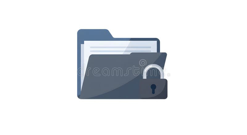 Secured Folder with Lock Flat Vector Illustration Stock Illustration ...