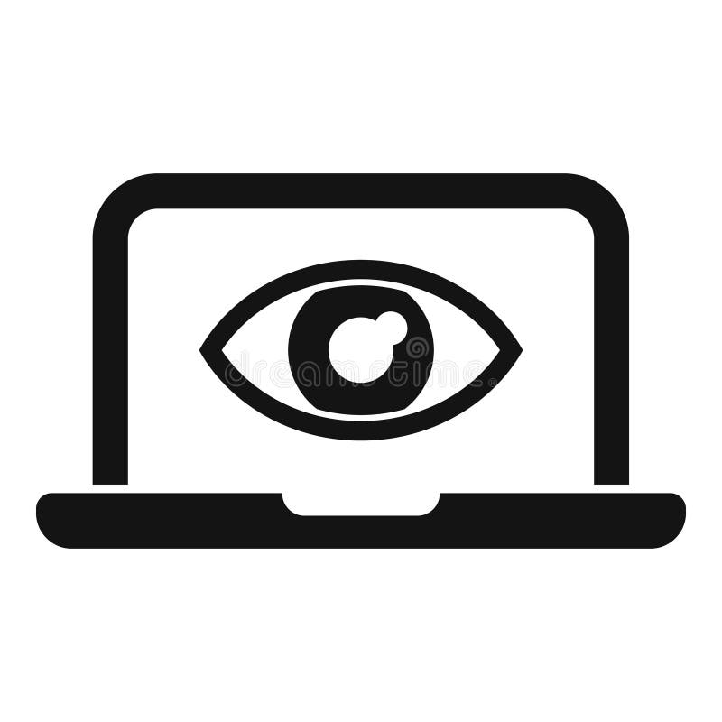 Secured Guard Eye Laptop Icon Simple Vector. Stop Theft Stock Vector ...