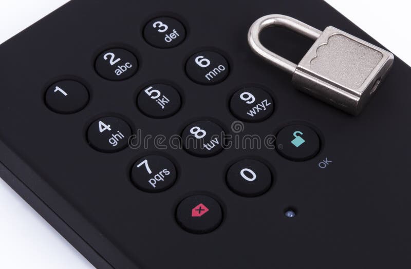 Secured Harddrive stock image. Image of computer, keypad - 32485037
