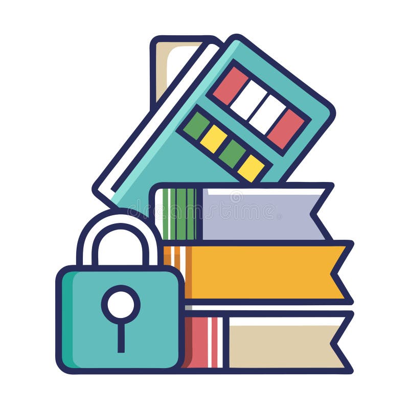Secured Knowledge: Books and Padlock Illustrating Data Protection and ...