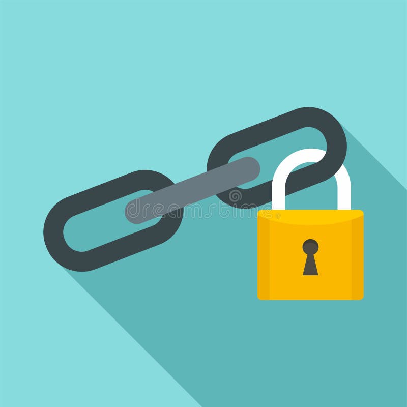 Secured Lock Icon, Flat Style Stock Vector - Illustration of encryption ...
