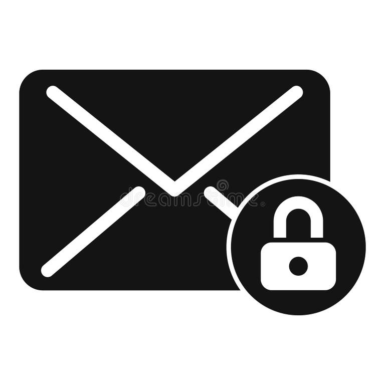 Secured Mail Icon Simple Vector. Cipher Data Stock Illustration - Illustration of math, lock ...