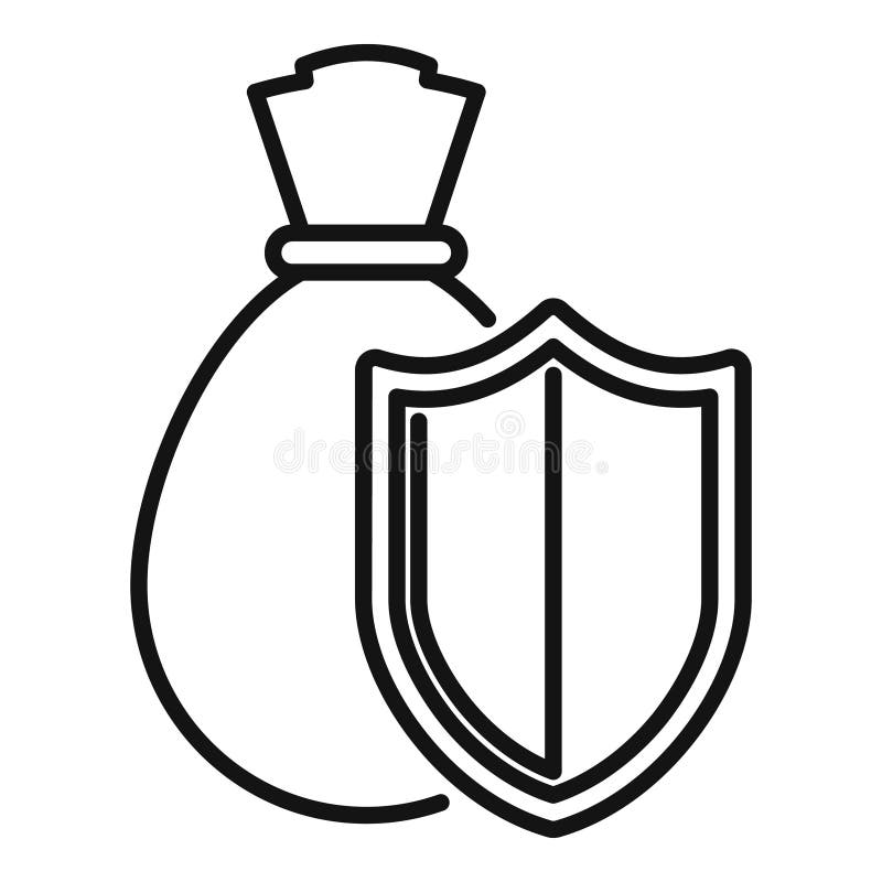 Secured Money Bag Icon Outline Vector. Access Software Stock ...