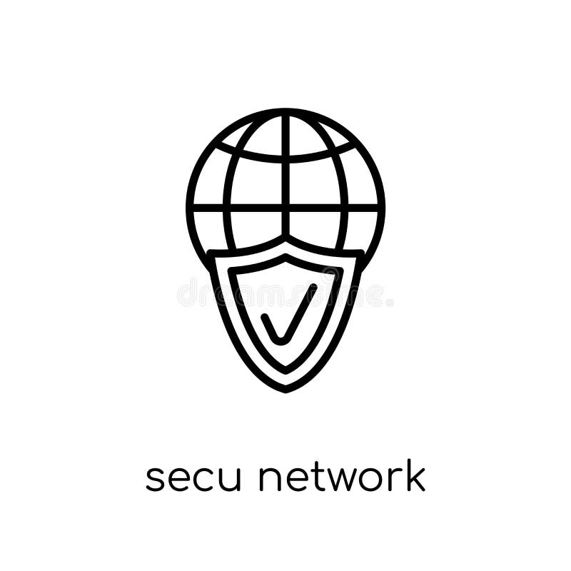Secured Network Icon. Trendy Modern Flat Linear Vector Secured N Stock ...