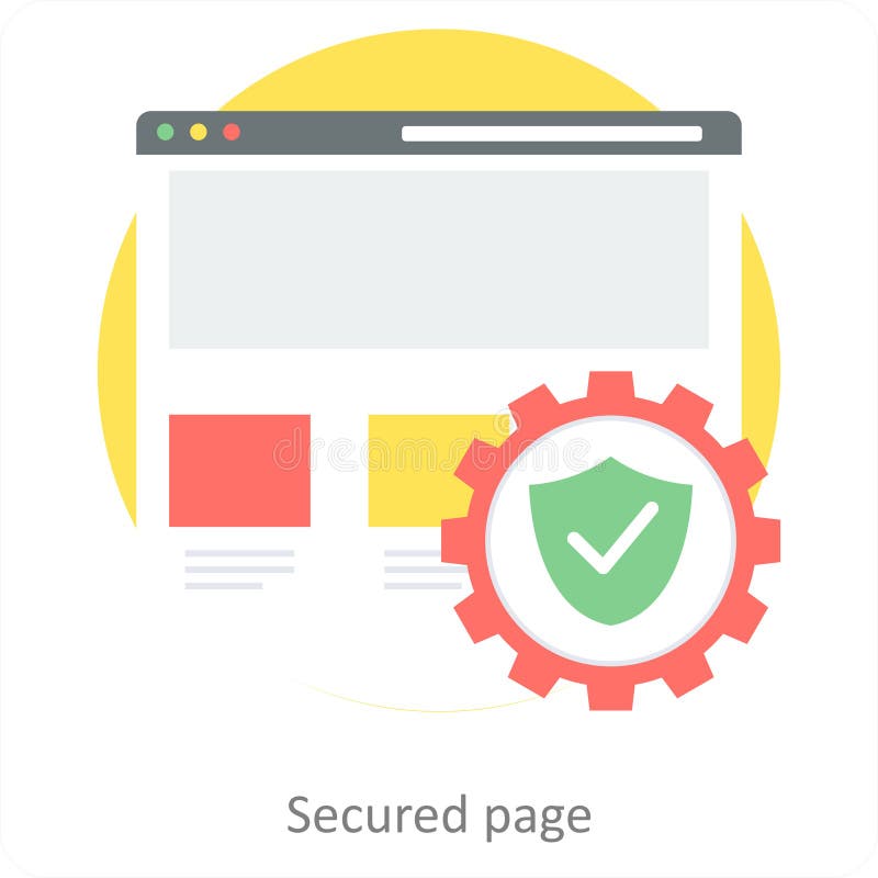 Secured page stock vector. Illustration of security - 264944171