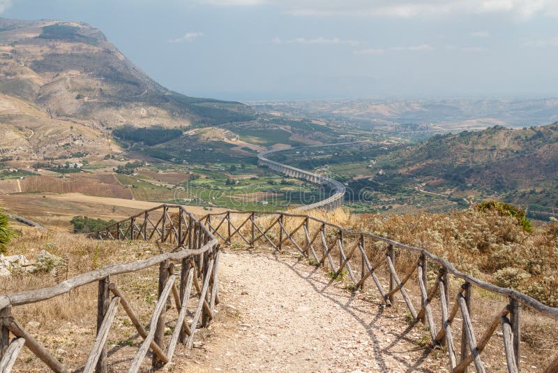 Secured Path in the Ruins of the Ancient City of Segesta Stock Photo ...