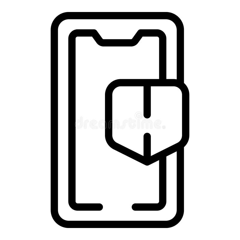 Secured Phone App Icon Outline Vector. Screen Finger Stock Illustration ...