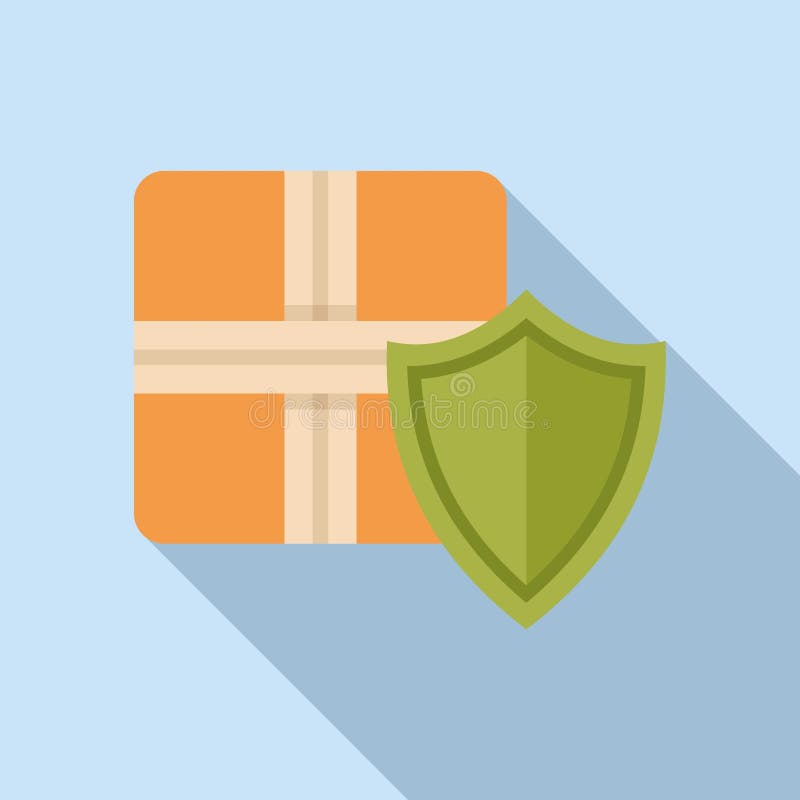 Secured Product Box Icon Flat Vector. Return Box Stock Vector - Illustration of customer ...