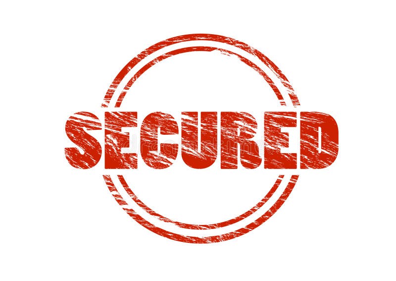 Secured red rubber stamp stock illustration. Illustration of vintage ...