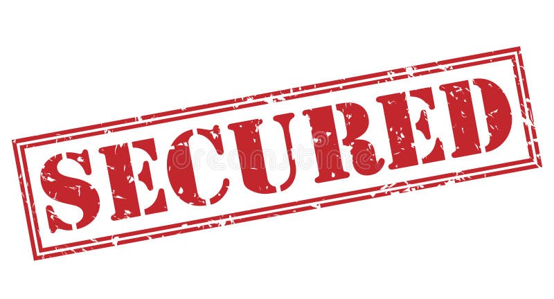 Secured red stamp stock illustration. Illustration of white - 96587799