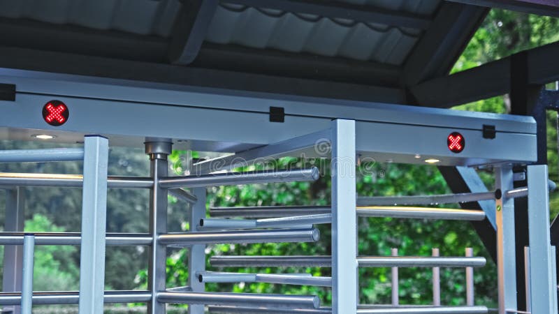 Restricted Access Area with Turnstile One Way Pedestrian Security Gate ...