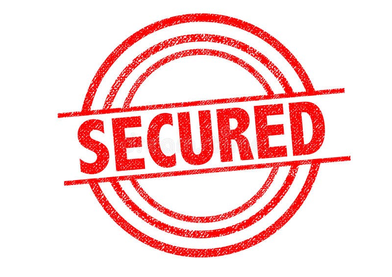 Secured red stamp stock illustration. Illustration of white - 96587799