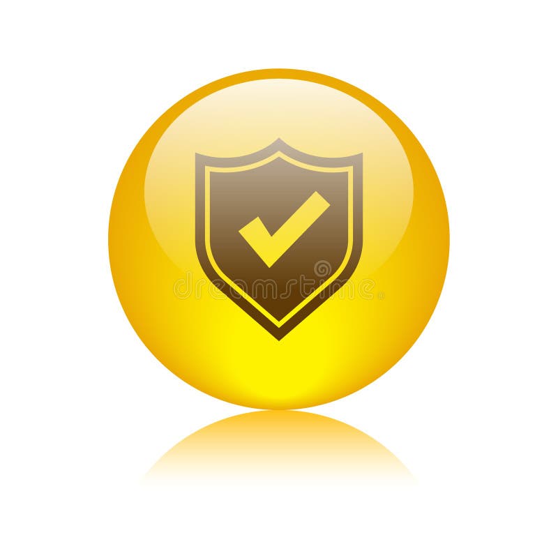 Secured / Security Icon Web Button Stock Illustration - Illustration of ...