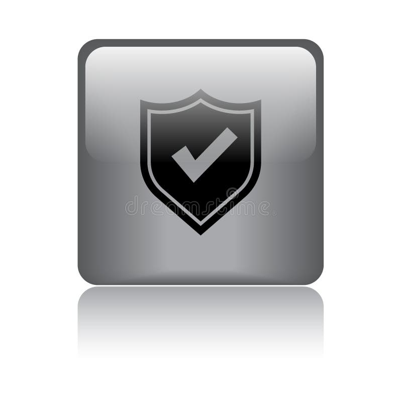 Secured / Security Icon Web Button Stock Illustration - Illustration of ...