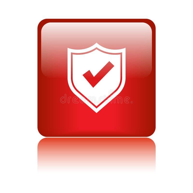 Secured / Security Icon Web Button Stock Illustration - Illustration of ...