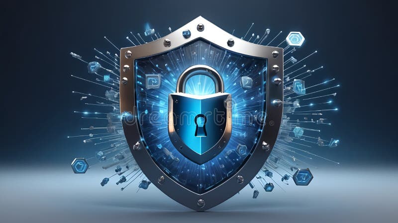 Secured Shield with Padlock Concept for Technology Data Protection ...