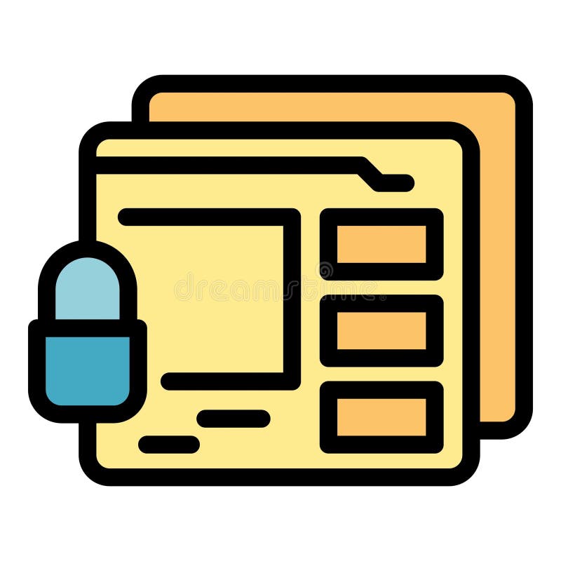 Secured Site Icon Vector Flat Stock Vector - Illustration of lock ...