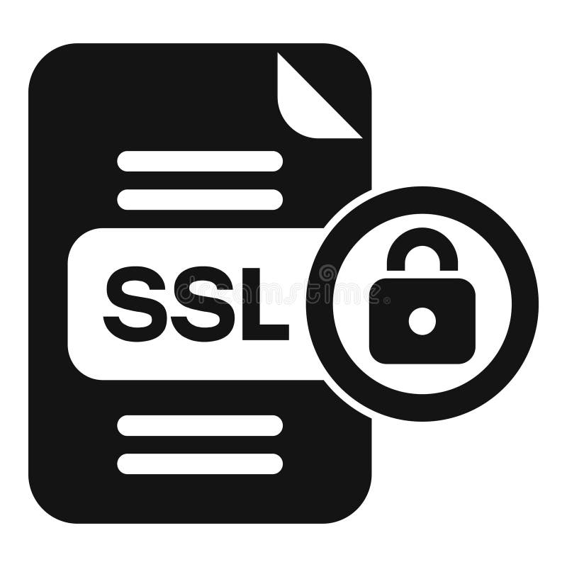 Secured Ssl Certificate Icon Simple Vector Web Data Stock Vector