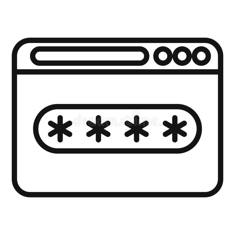 Secured Surfing Icon Outline Vector Data Code Stock Vector