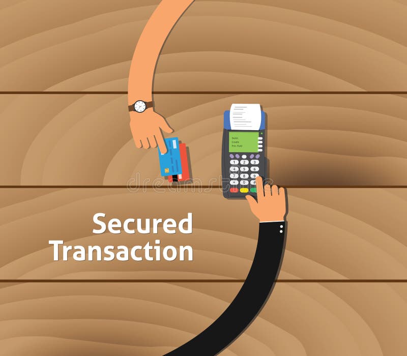Secured Transaction Illustration with Two Business Man Hand Using ...