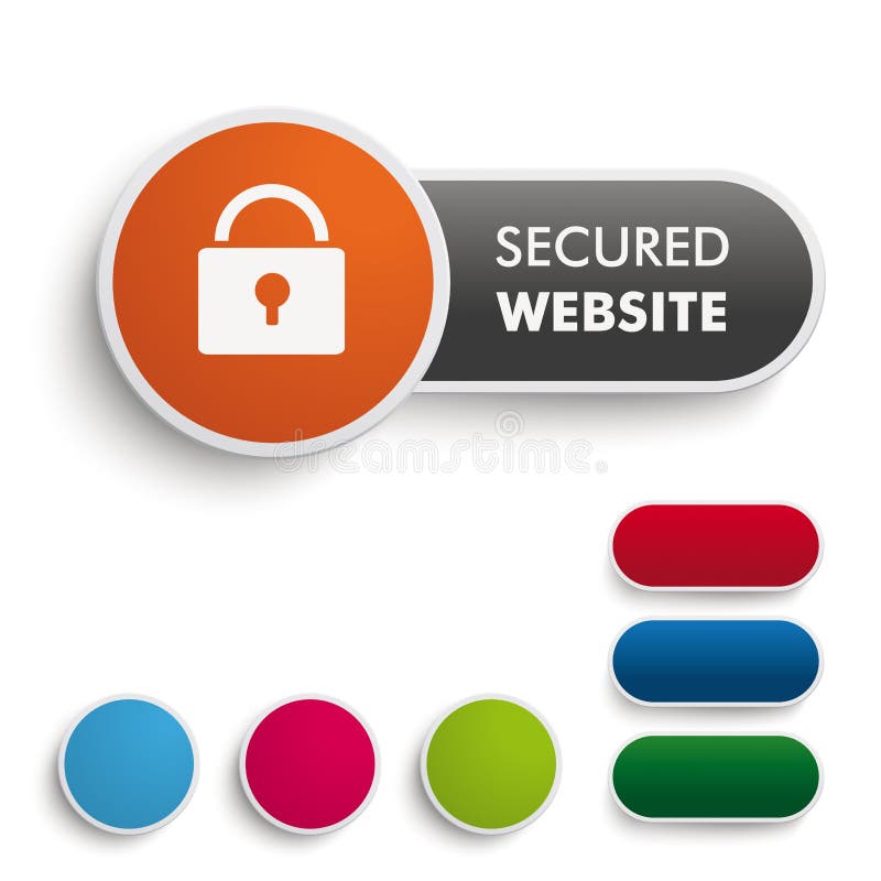 Secured Website Black Orange PiAd Stock Vector - Illustration of ...