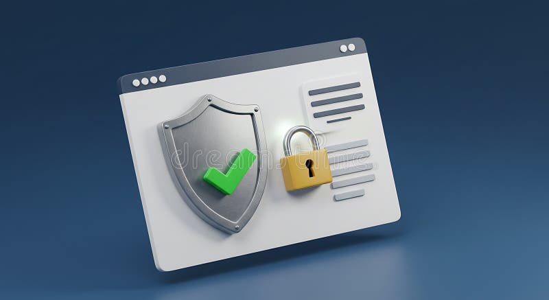 Secured Website with Shield and Checkmark Ensuring Online Safety and ...