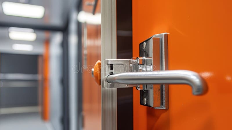 Securely Fastened Door with a Safety Release Latch To Prevent Enment ...