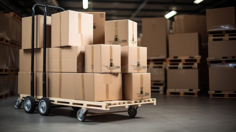 Securely Stacked Moving Boxes Stock Illustration - Illustration of load ...