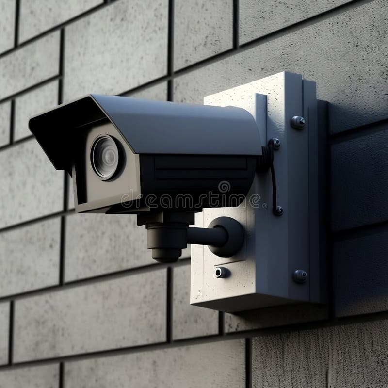 Securing Buildings with Surveillance Technology Stock Photo - Image of ...