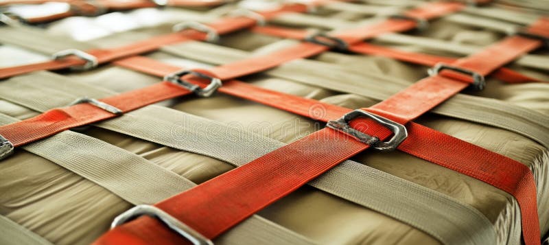 Securing Cargo with Ratchet Straps for Safe Transportation Stock Photo ...