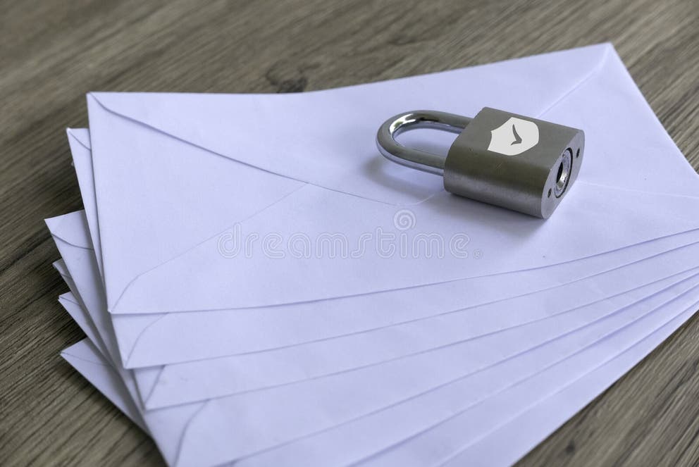 Securing Communication: a Padlock with Shield and Checkmark on a Stack ...