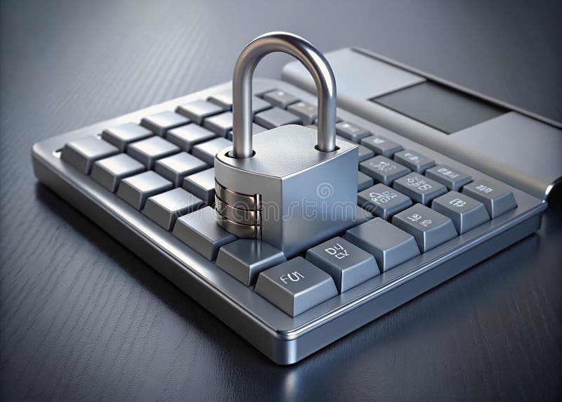 Securing Digital Assets a Combination Lock on a Keyboard Symbolizes the ...