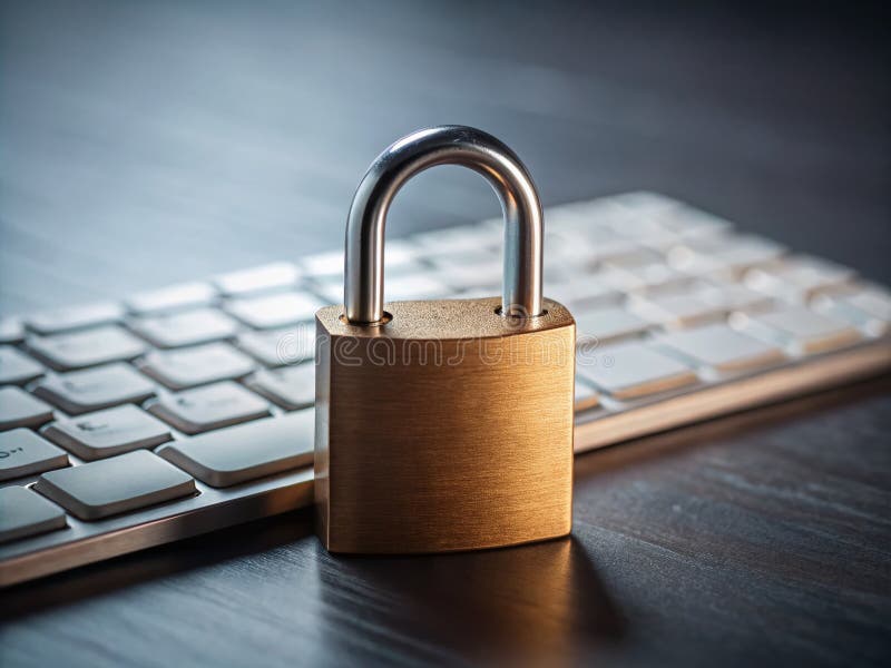 Securing Digital Frontiers: a Minimalist Padlock on a Keyboard, a ...