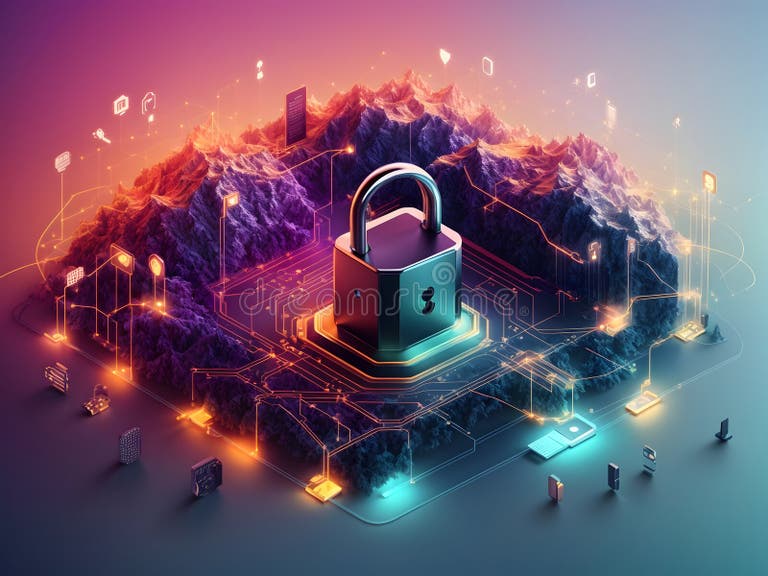 Securing Digital World: Data Privacy and Cybersecurity Stock Photo ...