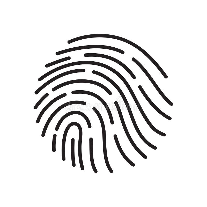 Security Access Concept. Fingerprint Line Stock Vector - Illustration ...
