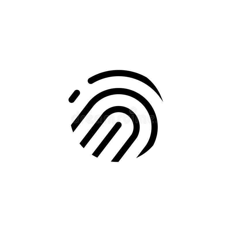 Fingerprint Line Icon, Vector Sign, Linear White Pictogram Isolated for ...