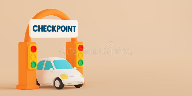 Security and Access Control Concept. White Car Passing through ...