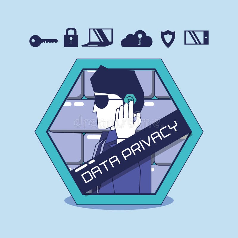 Privacy And Security System Graphic Icons Stock Vector - Illustration ...