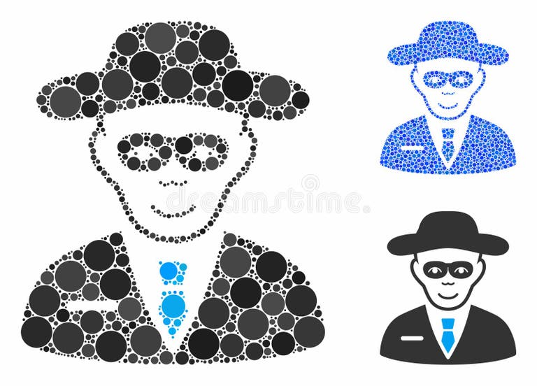 Security Agent Mosaic Icon of Spheric Items Stock Illustration ...