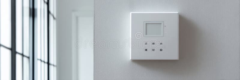 Security Alarm Control Panel Mounted on a White Wall in a Modern Indoor ...