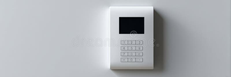 Security Alarm Control Panel Mounted on a White Wall in a Modern ...