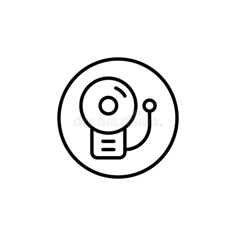 Security Alarm Icon Thin Vector Set Stock Vector - Illustration of ...