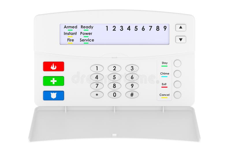 Security Alarm System, Home Burglar Security, 3D Rendering Stock ...