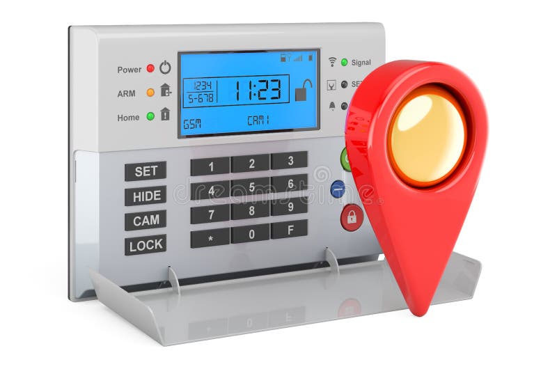 Security Alarm System Golden Award Concept. 3D Rendering Stock ...