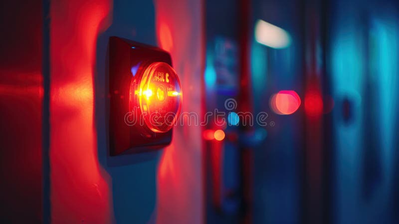 A Security Alarm System Panel with Flashing Lights, Symbolizing ...