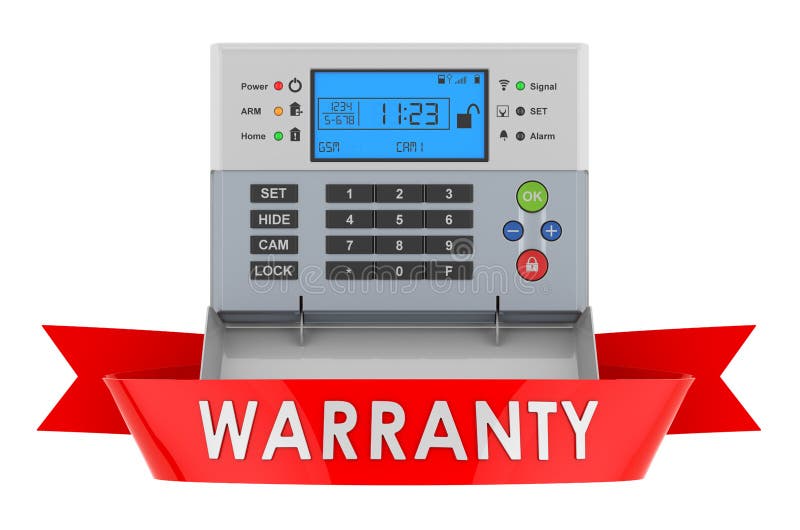 Security Alarm System Warranty Concept. 3D Rendering Stock Illustration ...
