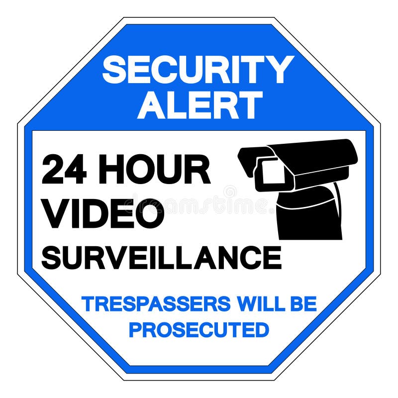 Security Alert 24 Hour Video Surveillance Symbol Sign, Vector ...
