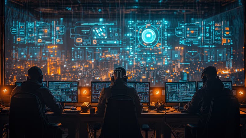 Security Analyst in Digital Technology Stock Illustration ...