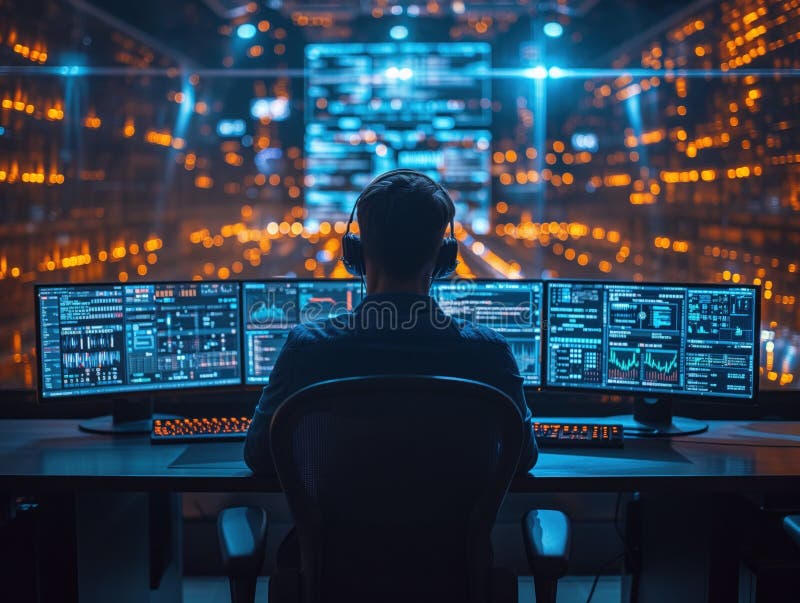 Security Analyst in Digital Technology Stock Illustration ...